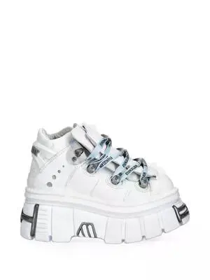 NEW ROCK Platform Ankle Boots - White