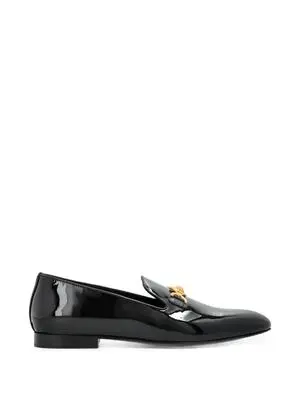 Versace Gala Patent Slippers - Black