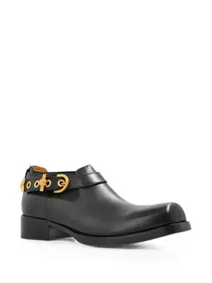 Versace Orlando Leather Chelsea Boots - Black