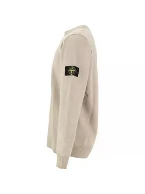 Stone Island 5100072 Lambswool Regular-fit Crewneck Jumper With Ribbed Trims