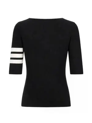 LA ROSE Stripe-detail Merino-wool Sweater - Black