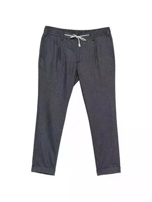 Eleventy Pleated Drawstring Trousers - Blue