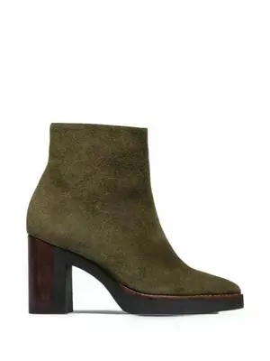 Bernardo Nara Suede Platform Ankle Boots - Green
