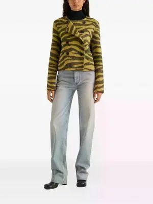 Proenza Schouler White Label Courtney Zebra-jacquard Jacket - Yellow