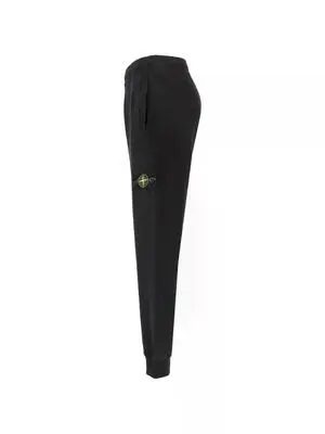 Stone Island 6200012 Brushed Organic Cotton Fleece Regular-fit Joggers With Ribbed Cuffs - Black