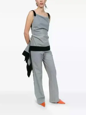 Rosie Assoulin Side Ponytail Wool Top - Grey