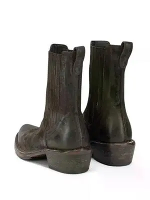 Moma Dallas 50mm Distressed-effect Panelled Ankle Boots
