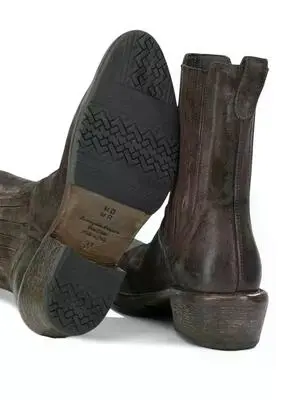 Moma Dallas 50mm Distressed-effect Panelled Ankle Boots