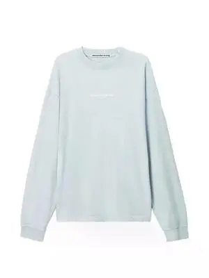 Alexander Wang Long Sleeve T-shirt With Logo Print - Blue