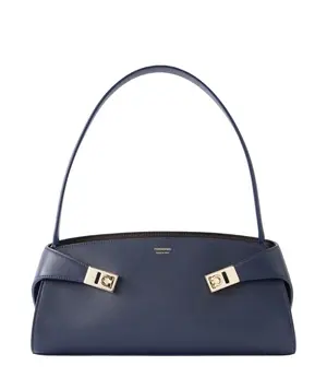 FERRAGAMO Leather Shoulder Bag - Blue
