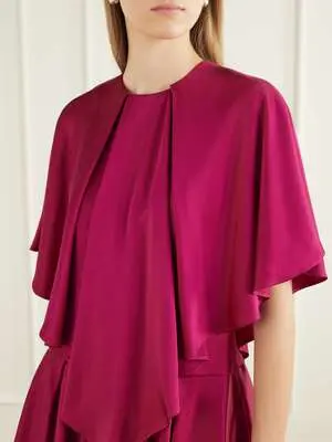 Stella McCartney Gathered Tiered Satin Midi Dress