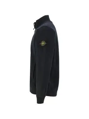 Stone Island Brushed Organic Cotton Fleece Track Jacket - Blue