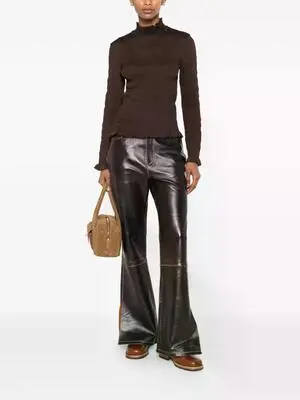 Sandro Smocked Ruffled Top