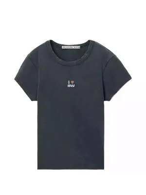 Alexander Wang Graphic-print Fitted T-shirt - Grey