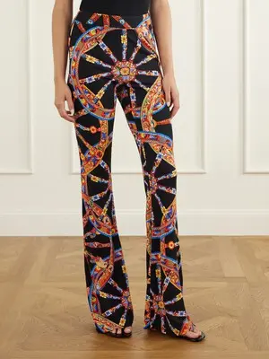 Dolce & Gabbana Carretto Printed Crepe Flared Pants