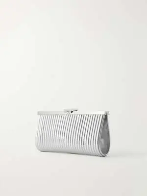 AQUAZZURA Heatwave Metallic Leather Clutch