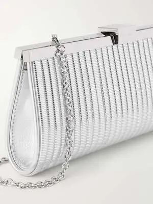 AQUAZZURA Heatwave Metallic Leather Clutch