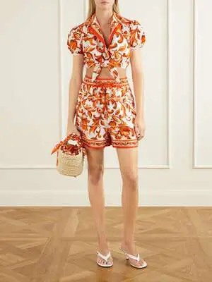 Dolce & Gabbana Floral-print Silk-twill Mini Shorts