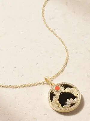 L'ATELIER NAWBAR Golden Eclipse 18-karat Multi-stone Pendant Necklace - Gold