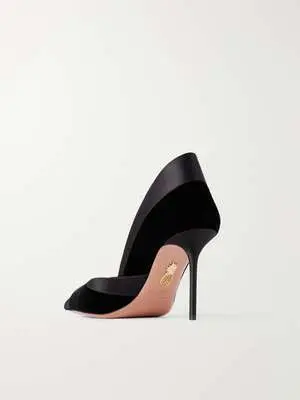 AQUAZZURA Shadow 85 Velvet And Satin Pumps
