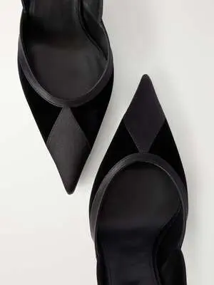 AQUAZZURA Shadow 85 Velvet And Satin Pumps