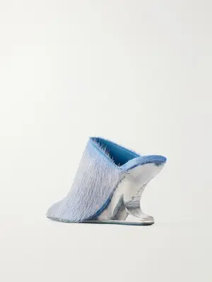Rick Owens Calf Hair Cantilever Pumps - Blue