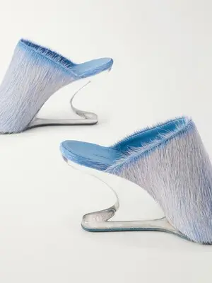 Rick Owens Calf Hair Cantilever Pumps - Blue