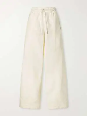Bottega Veneta Drawstring Cotton-canvas Wide-leg Pants - Cream