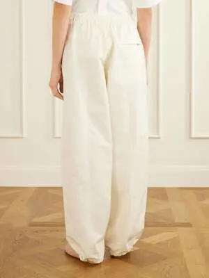 Bottega Veneta Drawstring Cotton-canvas Wide-leg Pants
