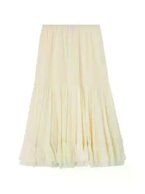 GANNI Skirt In White Nylon