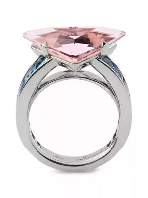 Prada Couleur Vivante Morganite And Aquamarine Solitaire Ring - Silver