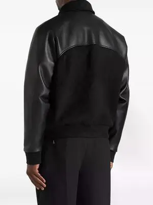Manière De Voir Olivier In Wool & Leather Raglan Varsity Jacket