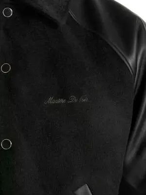 Manière De Voir Olivier In Wool & Leather Raglan Varsity Jacket