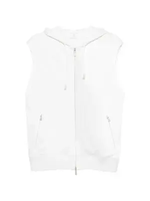 Eleventy Sleeveless Zip-up Hoodie - Neutrals