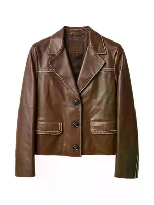 Prada Topstitch Leather Jacket