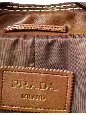 Prada Topstitch Leather Jacket