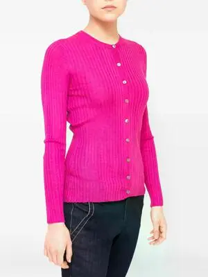LA ROSE Ribbed Cashmere Cardigan