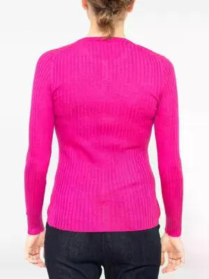 LA ROSE Ribbed Cashmere Cardigan