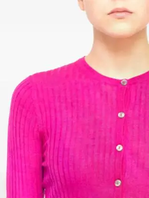 LA ROSE Ribbed Cashmere Cardigan