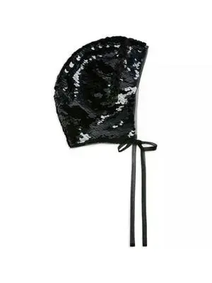 Simone Rocha Sequin-embellished Bonnet - Black