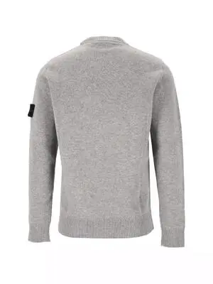 Stone Island 5100072 Lambswool Regular-fit Crewneck Jumper With Ribbed Trims - Grey