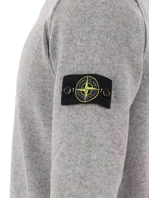 Stone Island 5100072 Lambswool Regular-fit Crewneck Jumper With Ribbed Trims - Grey