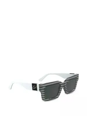 Karl Lagerfeld Striped Rectangle-frame Sunglasses - Black
