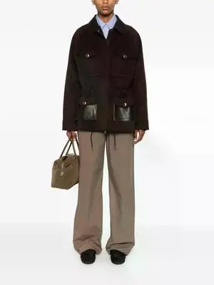 Sandro Leather-trim Wool Coat