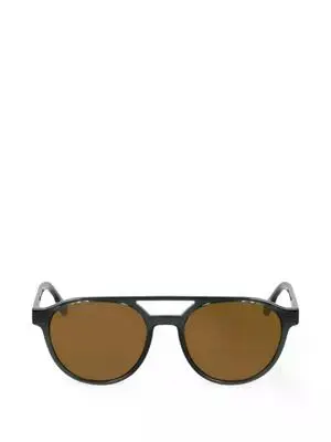 Lacoste Double-bridge Round-frame Sunglasses - Green