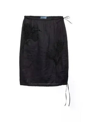 Prada Embroidered Organdy Midi-skirt