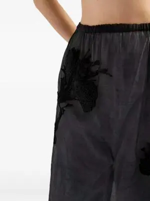 Prada Embroidered Organdy Midi-skirt