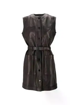 LA ROSE Belted Sleeveless Mini Dress