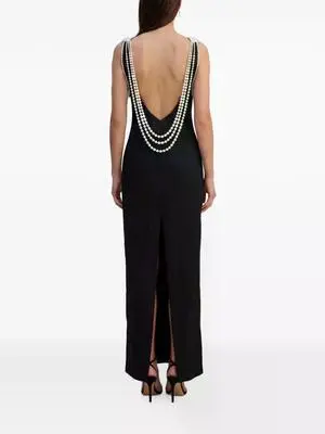 Dsquared2 Faux-pearl Embellished Backless Dress - Black