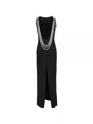 Dsquared2 Faux-pearl Embellished Backless Dress